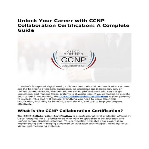 Unlock Your Career with CCNP Collaboration Certification_ A Complete Guide.docx