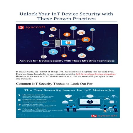 IoT Device Security: Best Practices for Enhanced Protection | PDF