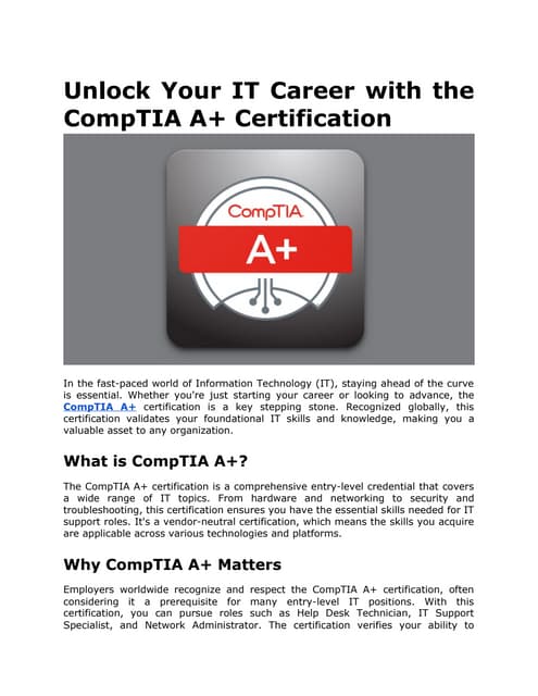 ComPTIA Overview | Comptia Security+ Book SY0-701 | PDF | IT and ...