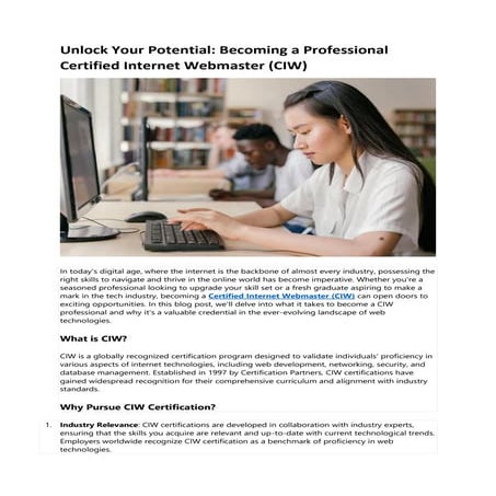 Unlock Your Potential Becoming a Professional Certified Internet Webmaster (CIW).pdf