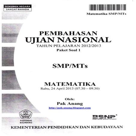 Un Mat Smp 2013 Paket 1 Pdf