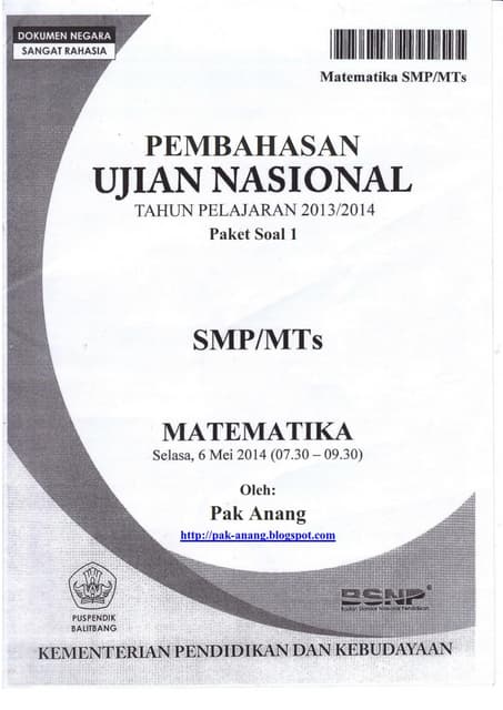 Un mat. smp 2013 paket 1 | PDF