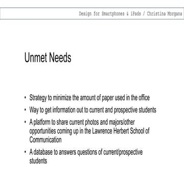 Unmet needs fa102d | PPTX