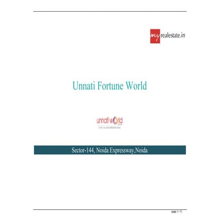 Unnati Fortune World at Sector 144, Noida | PDF