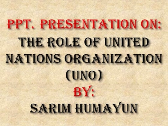 Introduction to the United Nations System | PPT