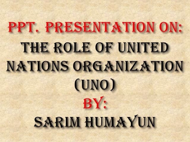 Introduction to the United Nations System | PPTX