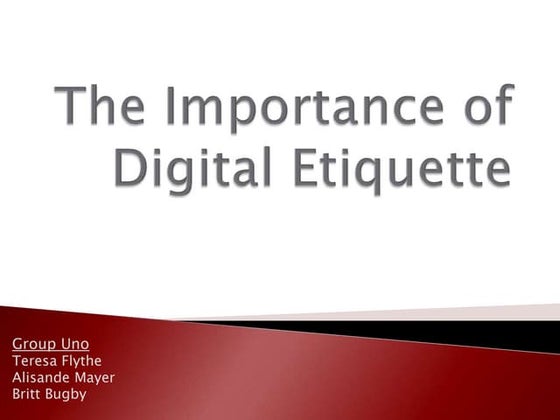 Social Media Etiquette Guide | PPT