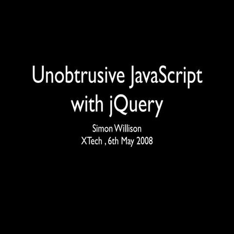Unobtrusive Javascript With Jquery Ppt 9743