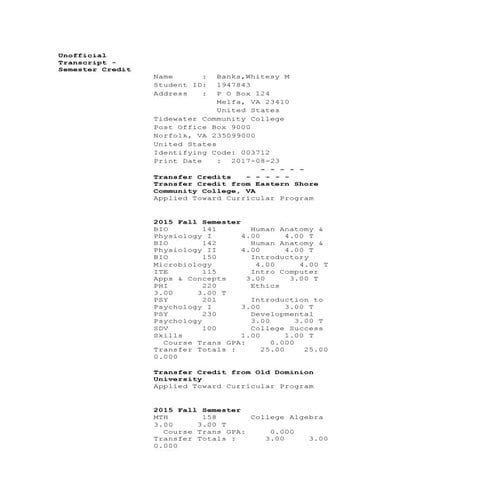 Unofficial transcript | DOCX