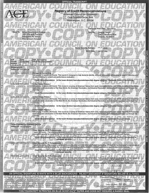 UGA MAcc Unofficial Transcript | PDF