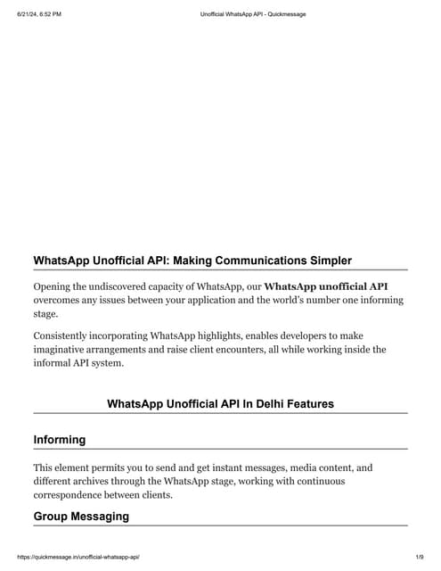 " Using WhatsApp API: A Complete Guide " | PPT