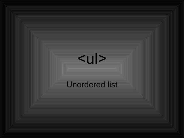 Unordered List Ppt
