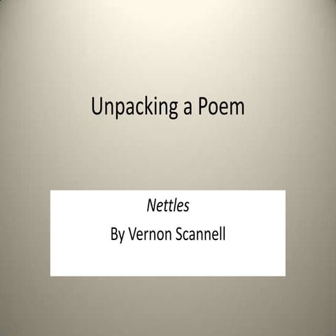 Unpacking a poem | PPTX