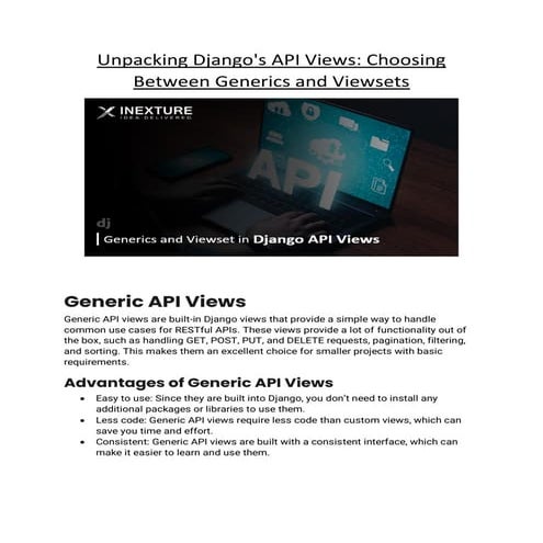 Unpacking Django's API Views: Choosing Between Generics and Viewsets | PDF