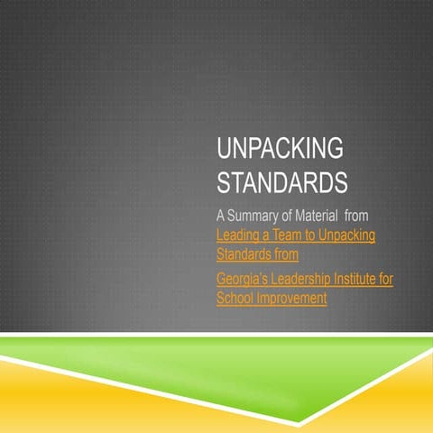 Unpacking standards | PPTX