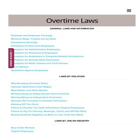 Overtime Attorneys - Unpaid Wages Lawyers | PDF