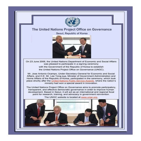 United Nations Project Office on Governance | PDF | Non-Profit ...