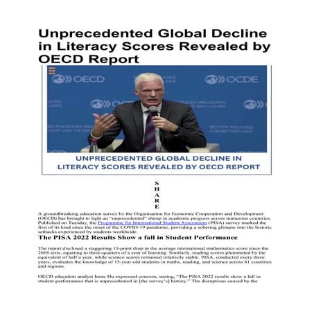 OECD Report: Unprecedented Global Decline In Literacy Scores | Future ...
