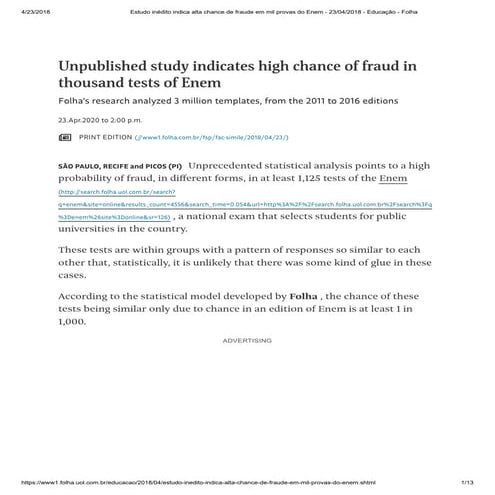 Unpublished study indicates high chance of fraud in thousands of tests ...