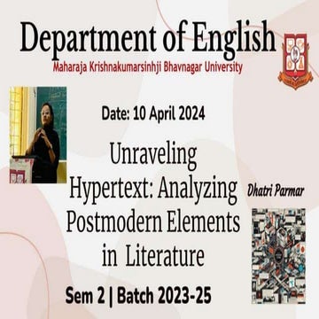 Unraveling Hypertext_ Analyzing Postmodern Elements in Literature.pptx