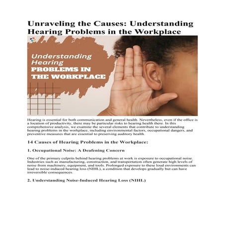 14 Causes of Hearing Problems in the Workplace | The Lifesciences ...