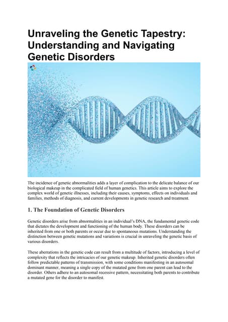 GENETICS community medicine presentation | PPTX