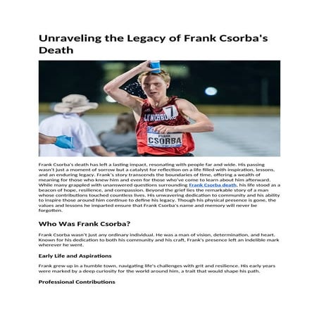 Unraveling the Legacy of Frank Csorba's Death.docx