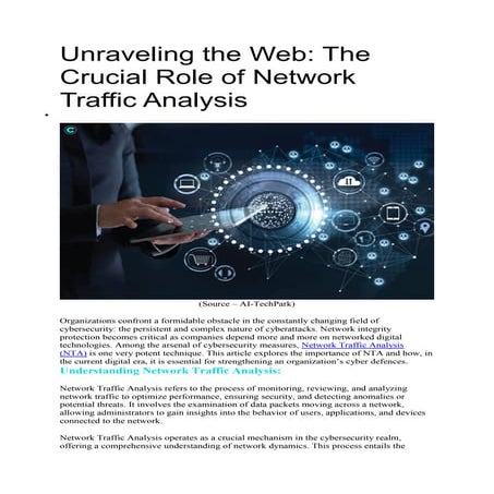 Unraveling the Web: The Crucial Role of Network Traffic Analysis | PDF