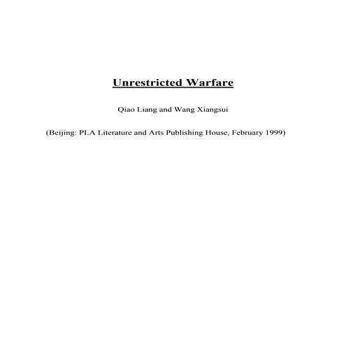 Good Article_Unrestricted warfare_Chinaa | PDF
