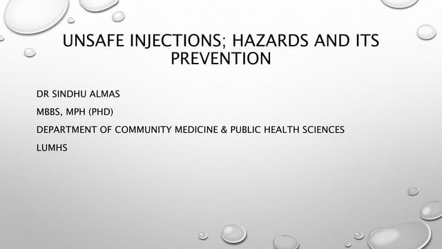 Safe injection practice | PPT