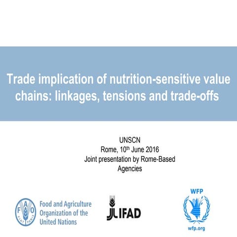 Trade implication of nutrition-sensitive value chains: linkages ...