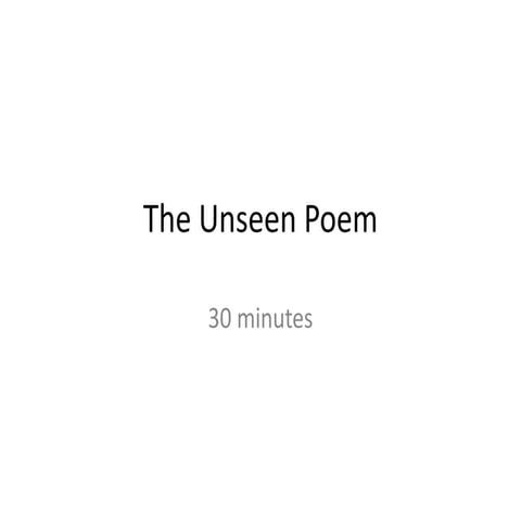 The Unseen poem | PPTX