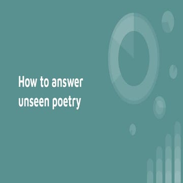 How to analyse a poem | PDF