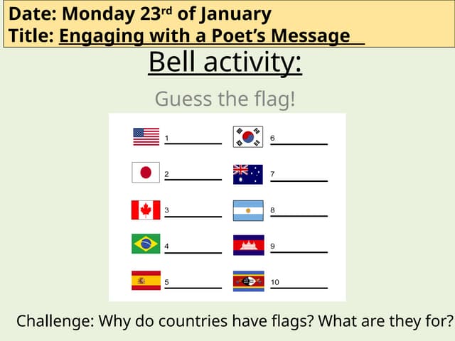 John Agard - Flag: GCSE AQA Conflict Cluster Poem Analysis | PDF