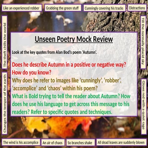 Unseen Poetry Mock GCSE Exam Review for KS4 English.pptx