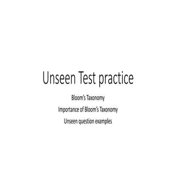 Unseen Test practice.presentation....... | PPT