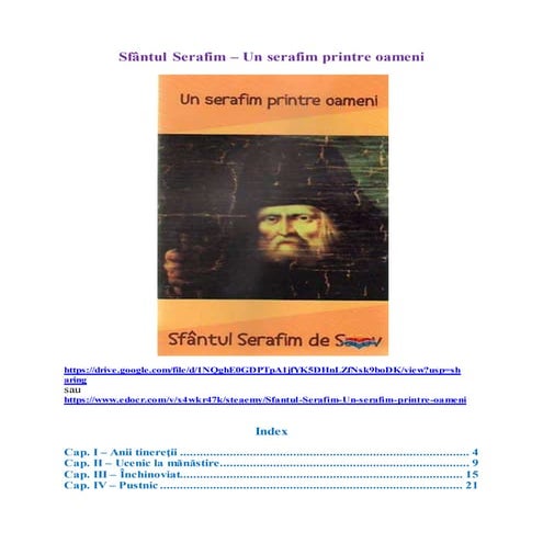 Sfântul Serafim – Un serafim printre oameni | PDF