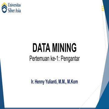 Unsiadata Miningpertemuan 1 Intro Data Mining Ppt 5232