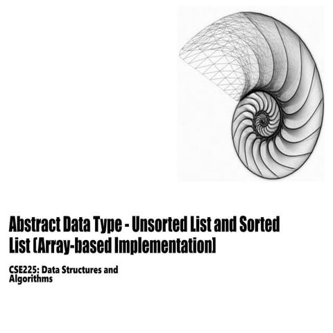 Unsorted Sorted List_Array.pptx | Programming Languages | Computing