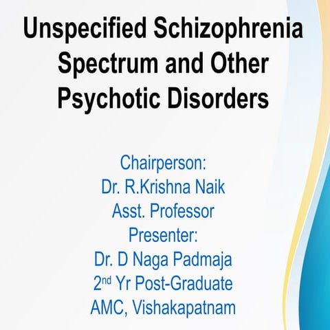 Acute and transient Psychotic Disorder | PPTX