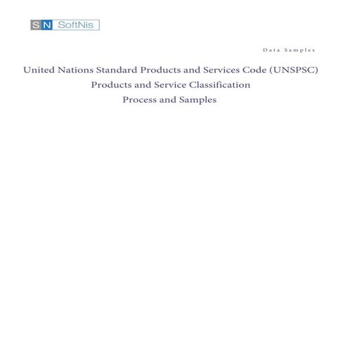 UNSPSC Process and Samples | PDF
