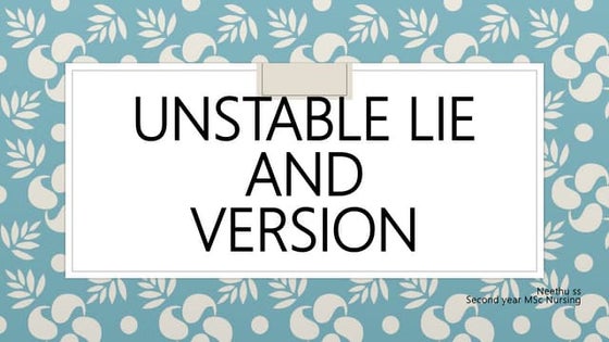 Transverse lie | PPT