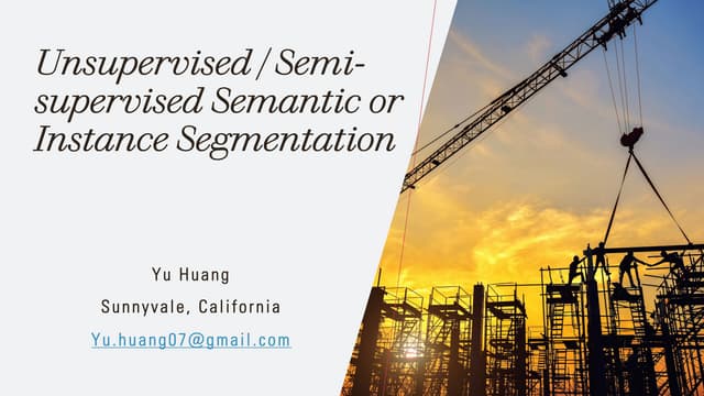 Unsupervised Semisupervised Semantic Or Instance Segmentation Ppt