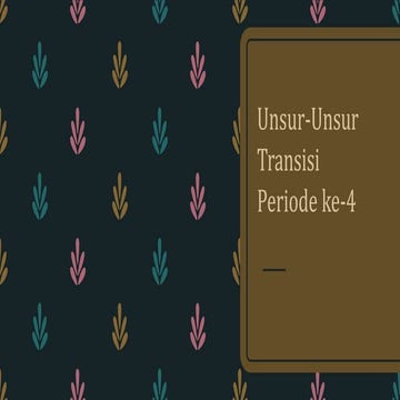 Unsur Unsur Transisi Periode ke-4 (Co) | PPT