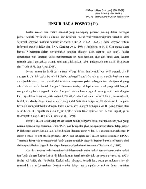 PENGARUH UNSUR FE (BESI) TERHADAP PERTUMBUHAN DAN PRODUKSI TANAMAN | PPTX