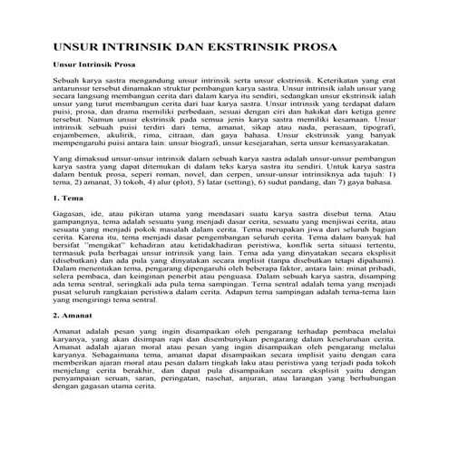 Unsur intrinsik dan ekstrinsik | DOC