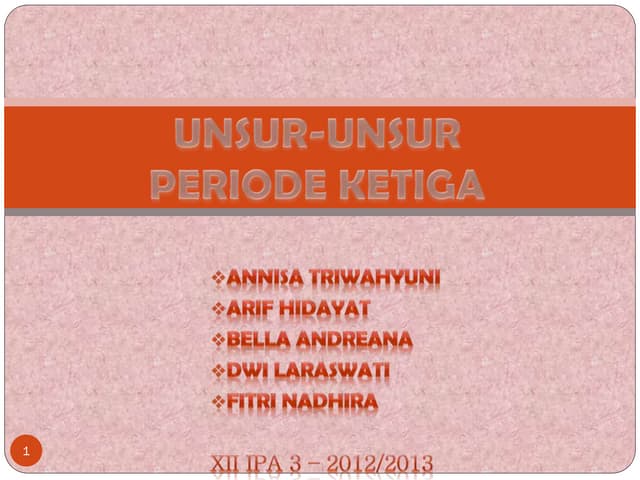 Unsur Periode 3 ppt | PPTX