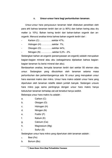 PENGARUH UNSUR FE (BESI) TERHADAP PERTUMBUHAN DAN PRODUKSI TANAMAN | PPTX