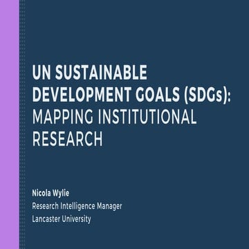 UKSG 2023 - UN Sustainable Development Goals (SDGs): Mapping ...