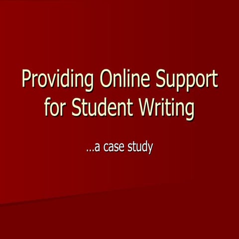Providing Online Support for Student Writing | PPT